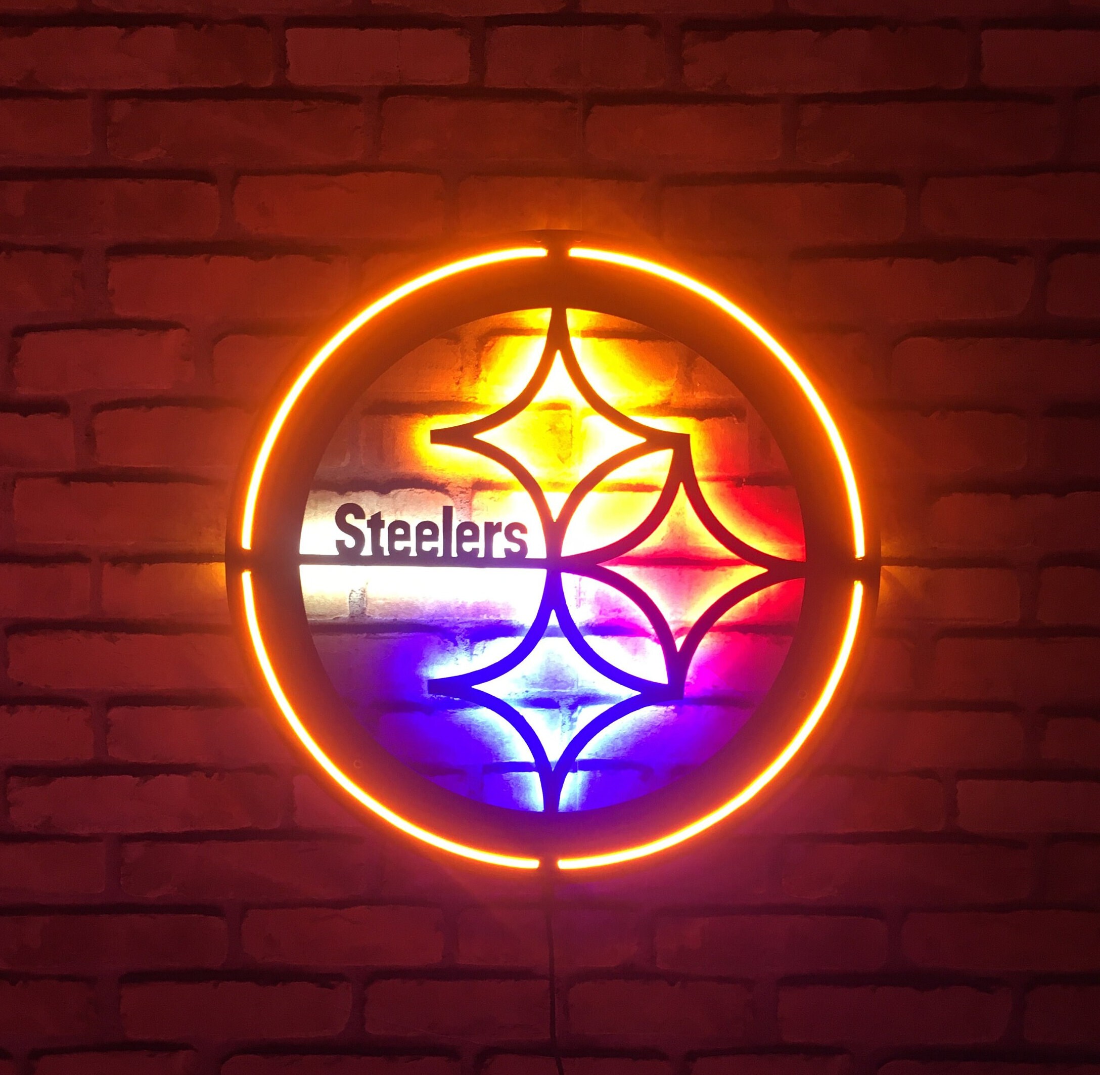 Pittsburgh Steelers Neon Led Metal Wall Sign, Steelers Mancave Decor ...