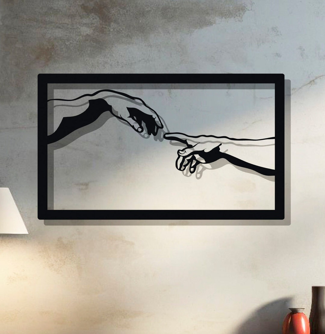 Hand Reaching Out Metal Art, Hand Sign Wall Decor, Gift for Lovers ...