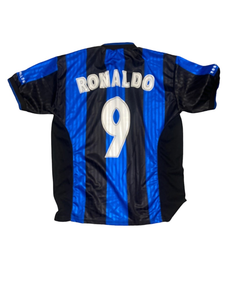 Vintage 90’s N.B. Inter Milan 9 Ronaldo Pirelli Biscione Dragon Jersey ...