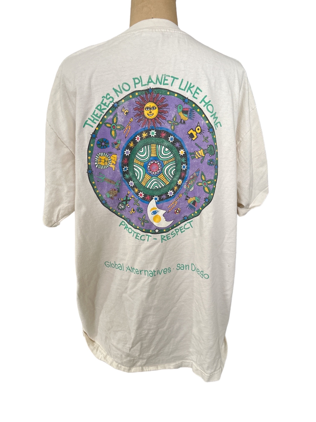 Vintage 90s AAA Single Stitch Pff White Ecru Theres No Planet Like Home ...