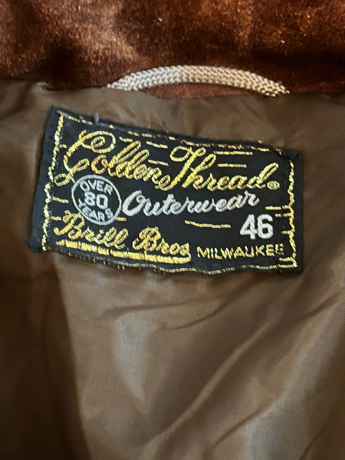 Vintage Brill Bros Golden Thread Suede Nubuck Fringe Snap Button Outerwear Cinnamon Southwest ...