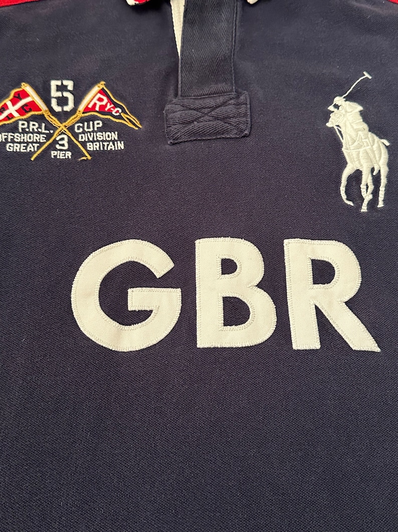 Vintage 90’s Polo Ralph Lauren Great Britain GBR Large Pony Embroidered ...