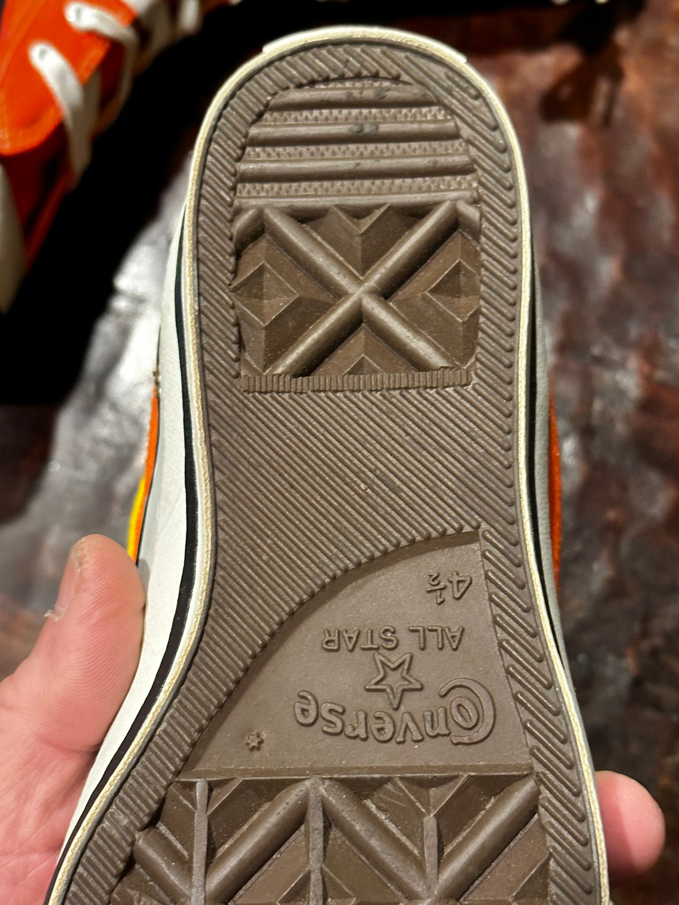 Vintage 90s Converse Fold Over Neon Orange Yellow Snap Down High Top ...