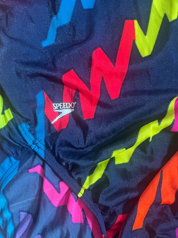 Vintage 80’s Speedo Navy Neon Zig Zag 38 One Piece Sw… - Gem