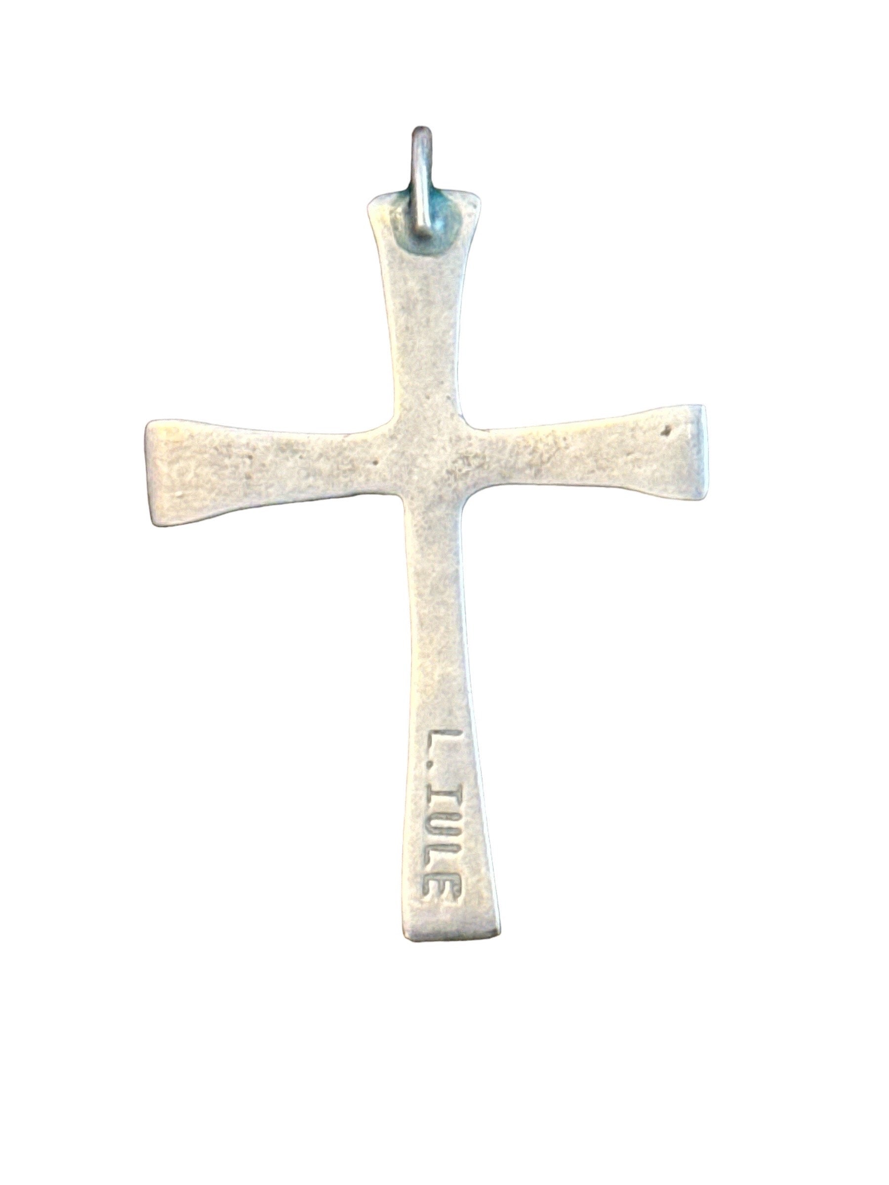 Vintage 90’s Lupe Iule Southwest Native American Sterling Stone Inlaid ...