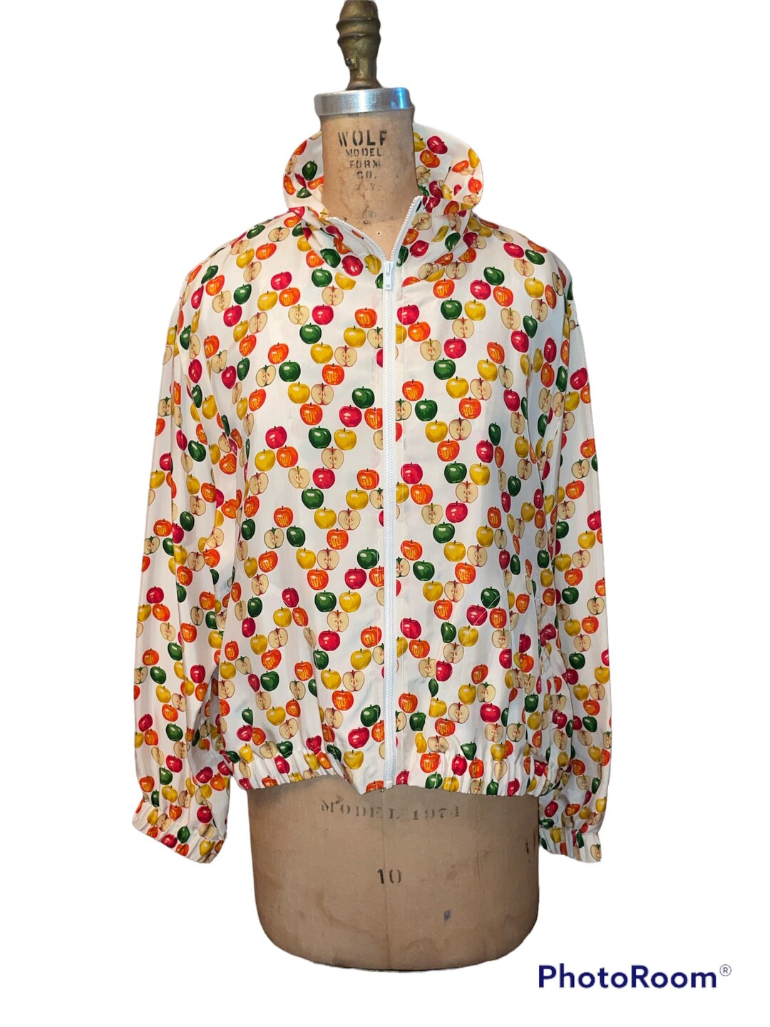Vintage 80’s Doncaster Apple Core Pop Art Front Zip Lightweight ...