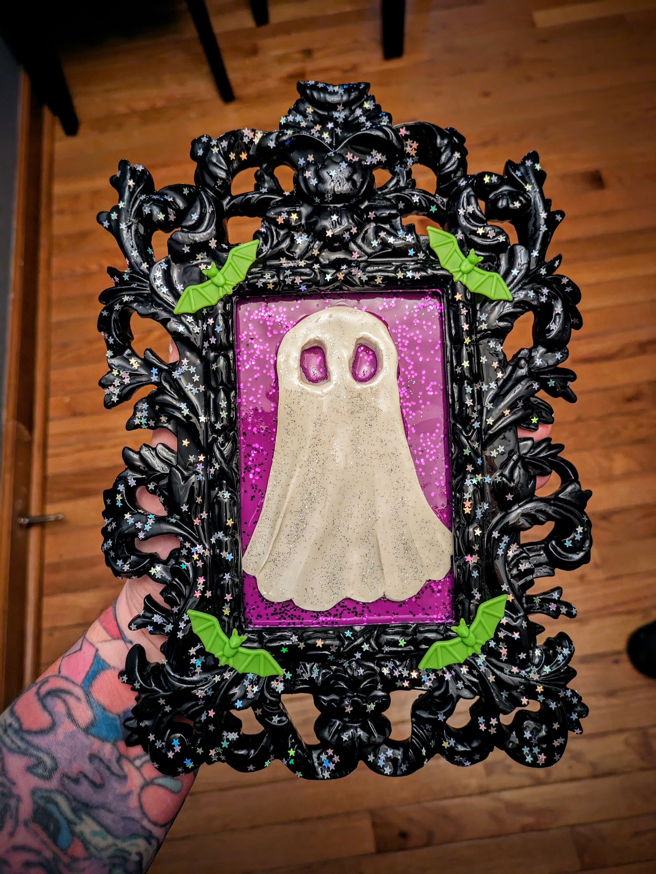 Original Ghost Art Handmade Polymer Clay Ghost in Decorative Ornate ...