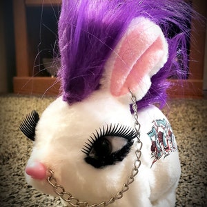 Rad Rabbit Punk Rock, Alt, Goth Girl Rabbit Toy That Hops and Squeaks ...