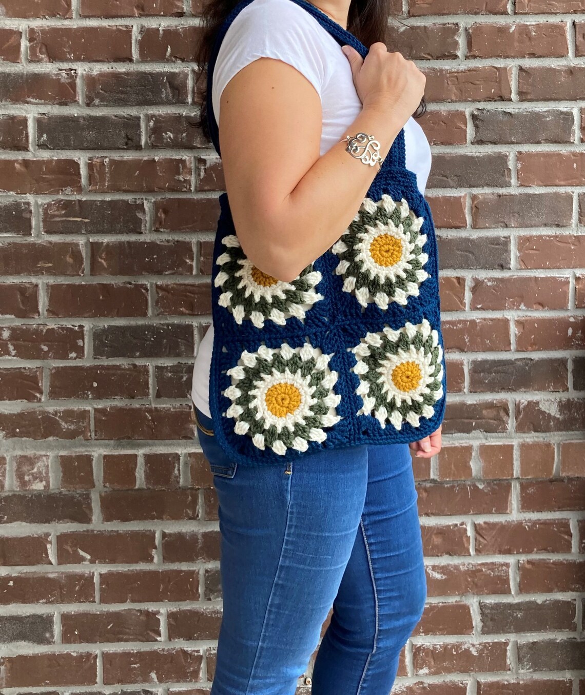 Crochet Pattern for Fall Flower Tote Bag With Fabric Lining - Etsy