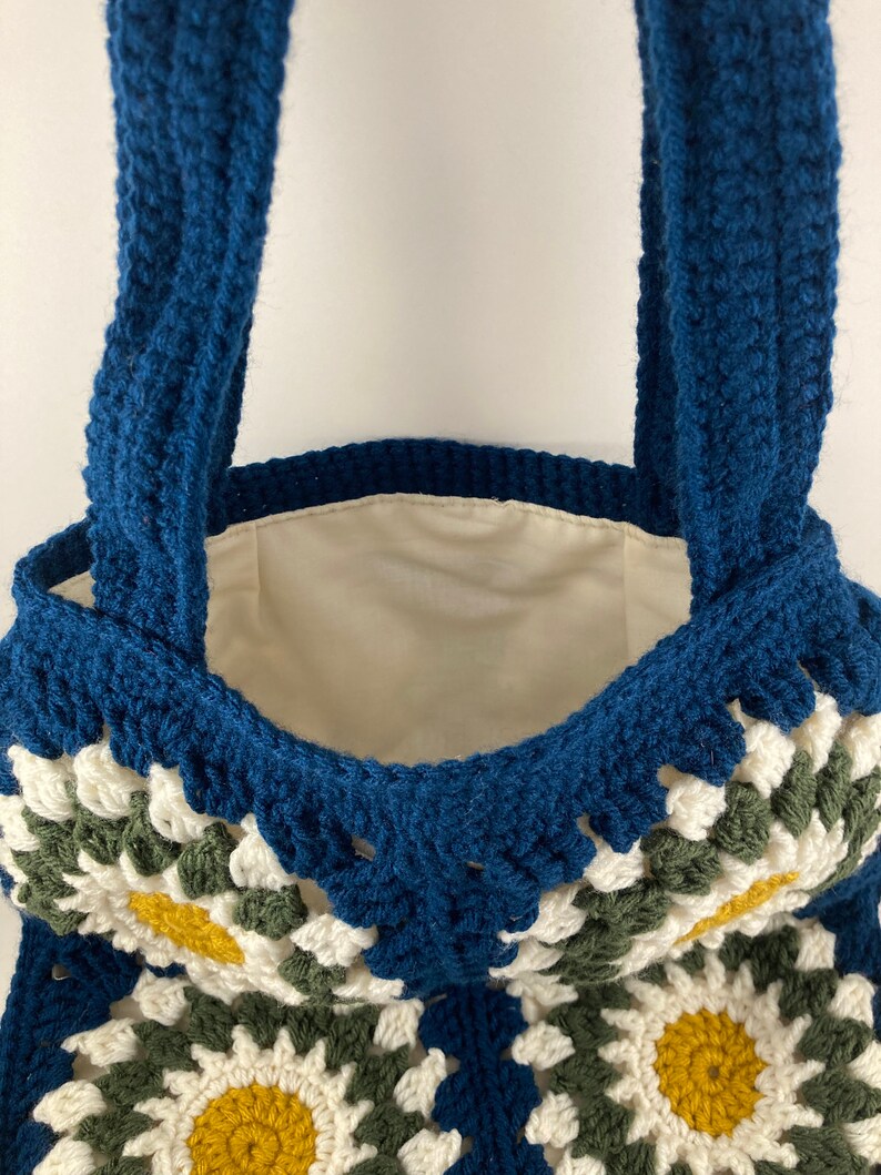 Crochet Pattern for Fall Flower Tote Bag With Fabric Lining - Etsy