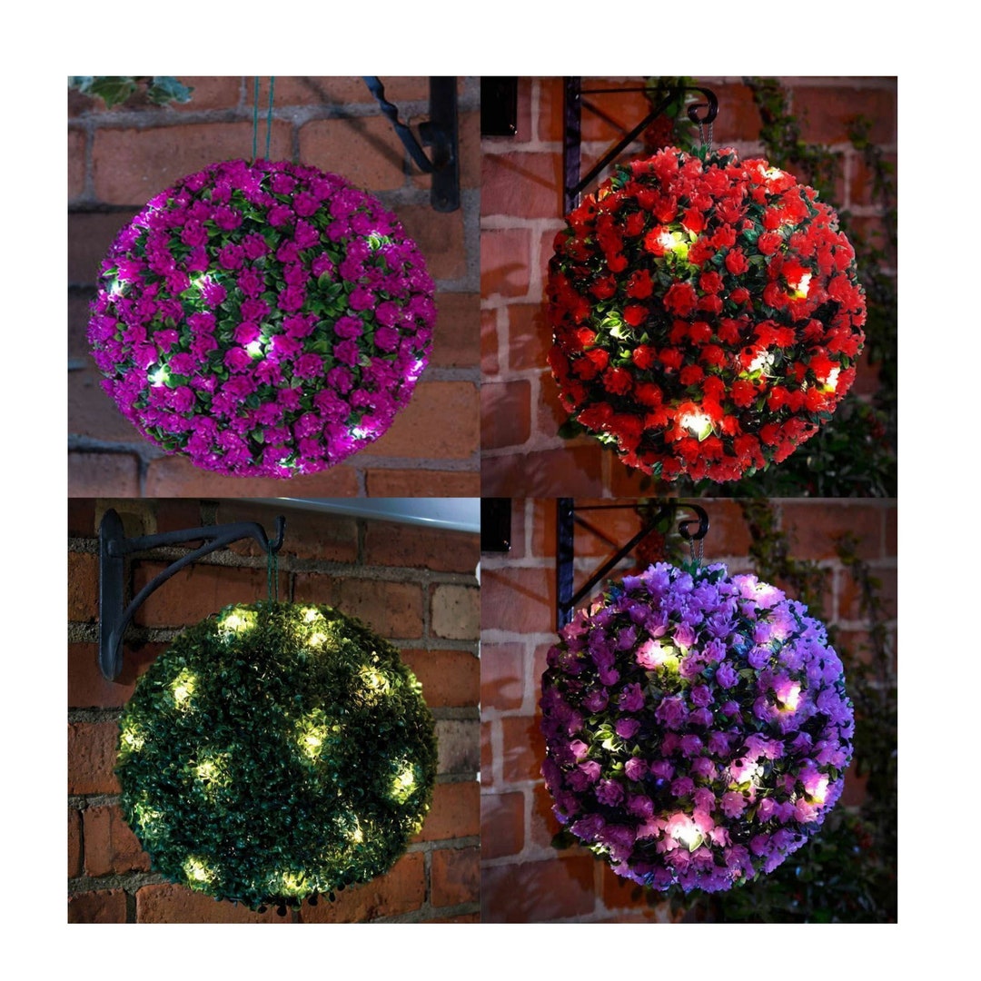 Pack of 2 Topiary Ball Solar Lights - Etsy UK