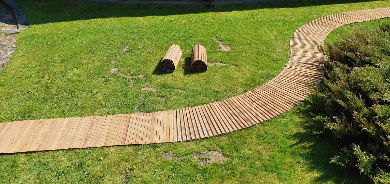 Set of 4 Wooden Pathway, Wooden Way, Wooden Path, Garden Walkway ...