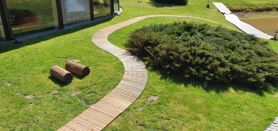 Set of 4 Wooden Pathway, Wooden Way, Wooden Path, Garden Walkway ...