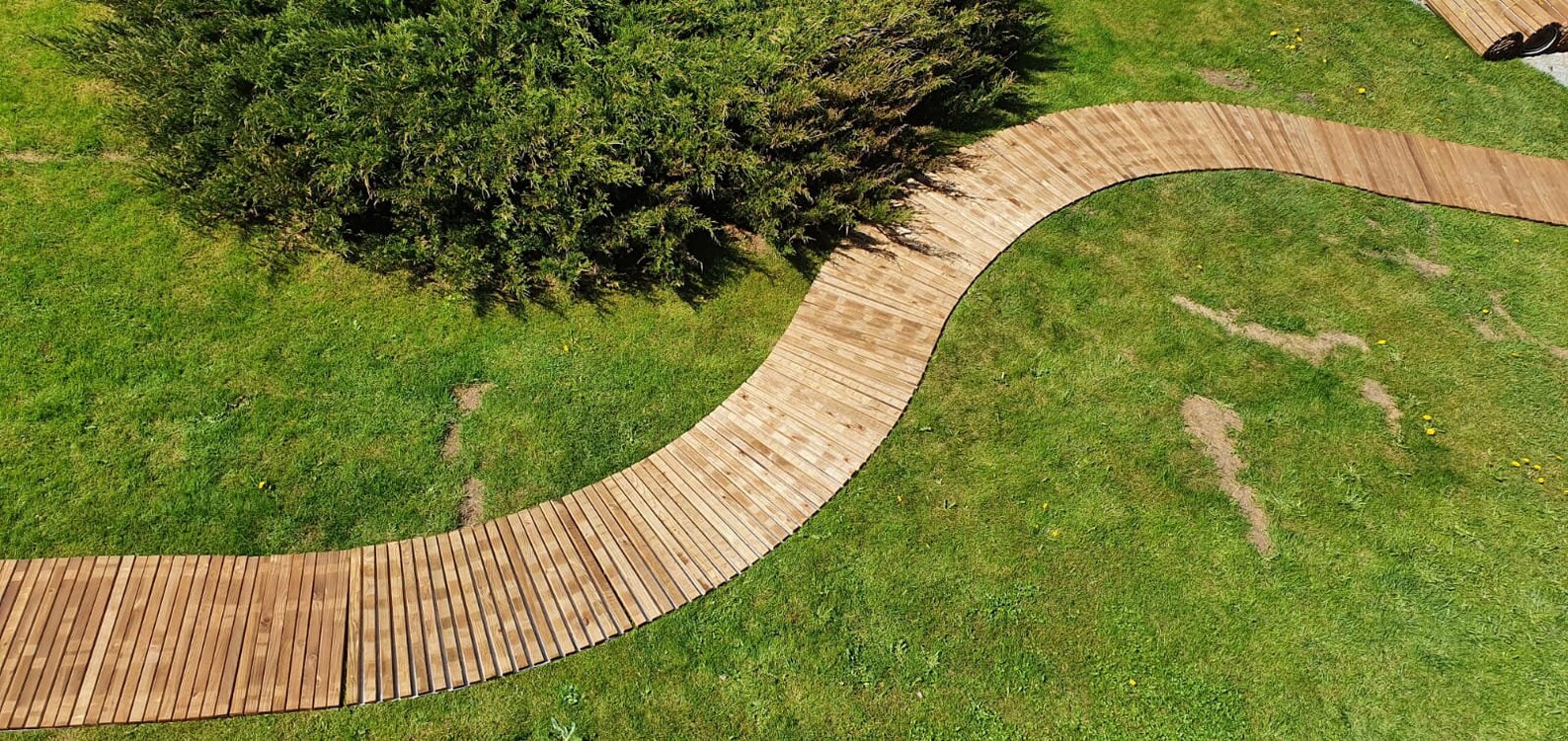 Set of 4 Wooden Pathway, Wooden Way, Wooden Path, Garden Walkway ...