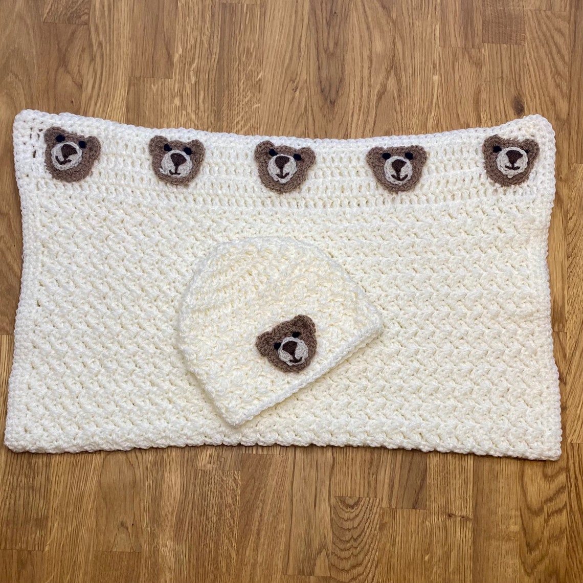 Newborn Baby Teddy Bear Gift Set Crochet Patterns Unisex Baby Blanket ...