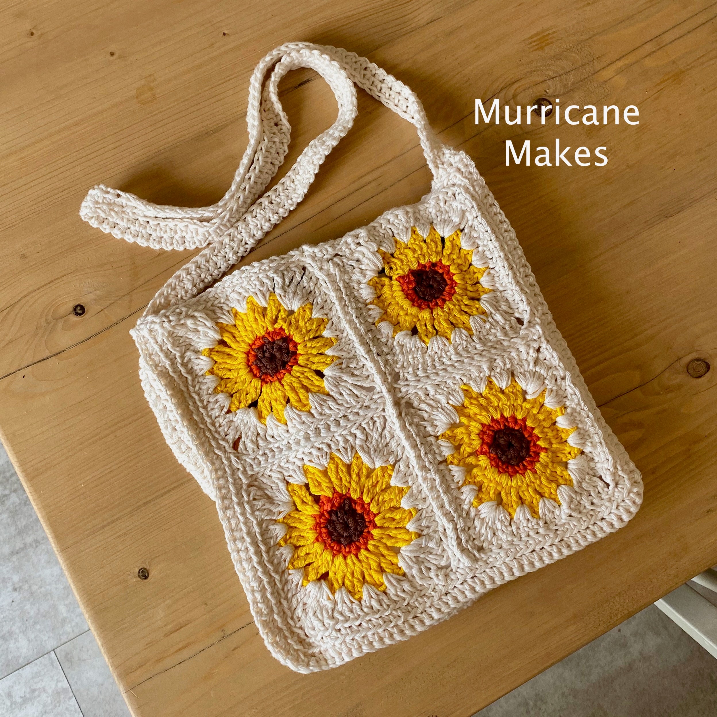 Sunflower Granny Square Bag Crochet Pattern | Stunning Bag Pattern by ...