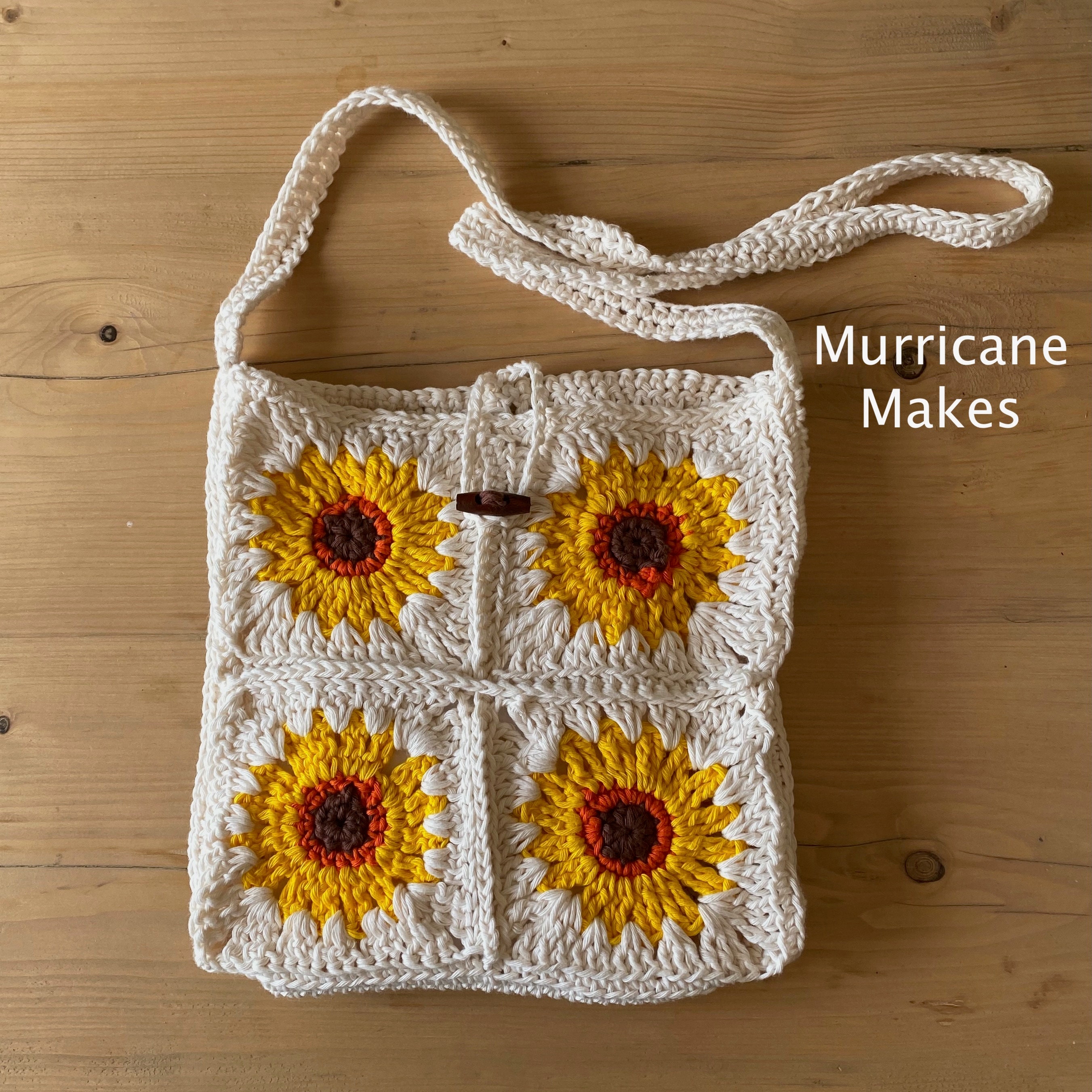 Sunflower Granny Square Bag Crochet Pattern | Stunning Bag Pattern by ...