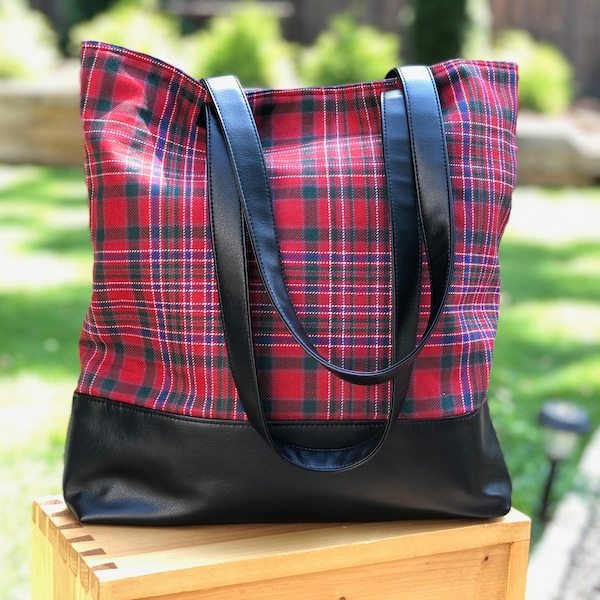 Plaid Tote Bag - Etsy