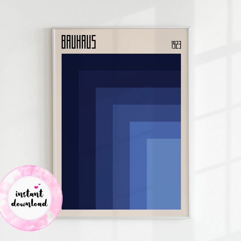 Blue Geometric Art - Etsy