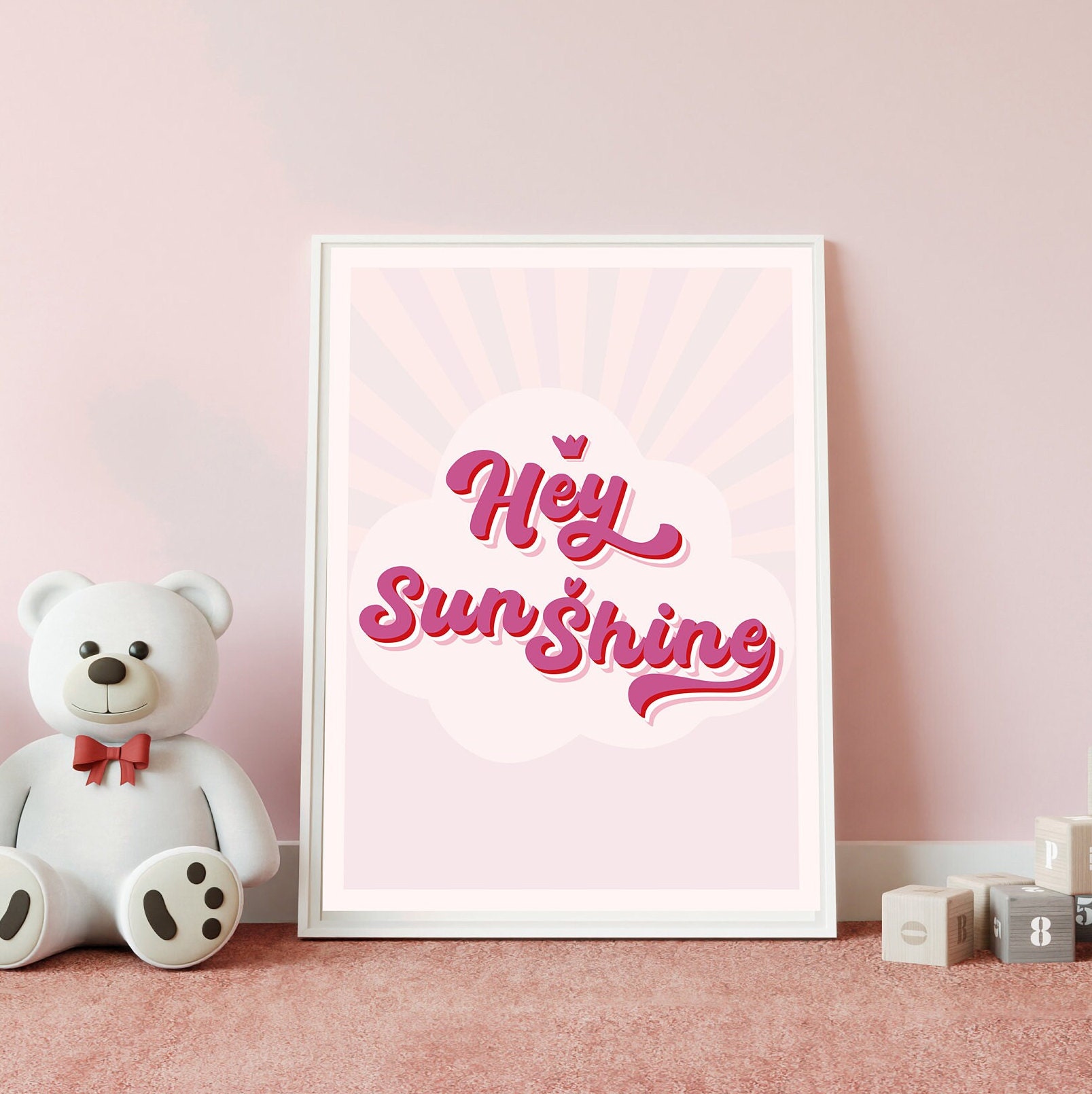 Newborn Babygirl PRINTABLE Poster, Pink Cute Nursery Art Print, Baby ...