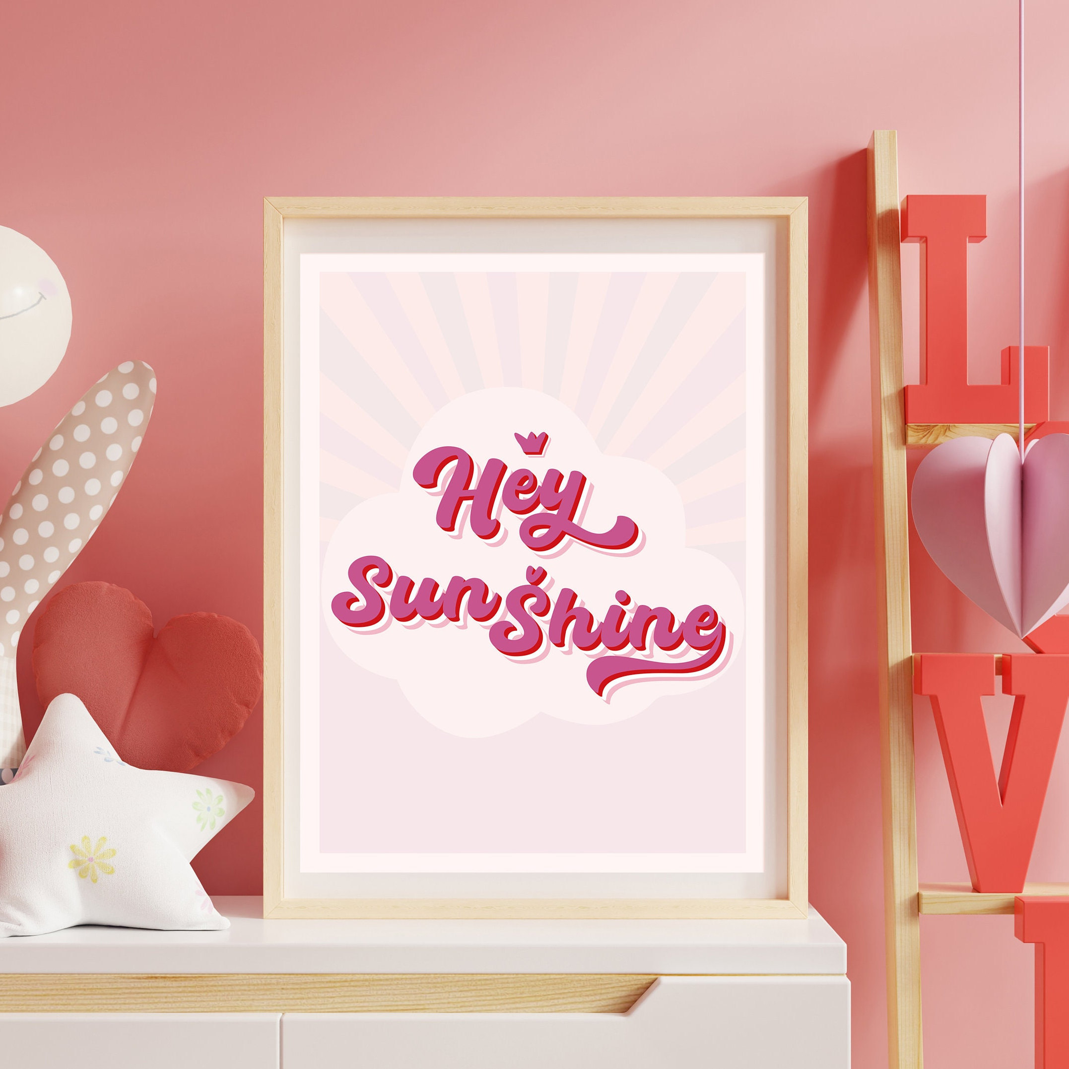 Newborn Babygirl PRINTABLE Poster, Pink Cute Nursery Art Print, Baby ...