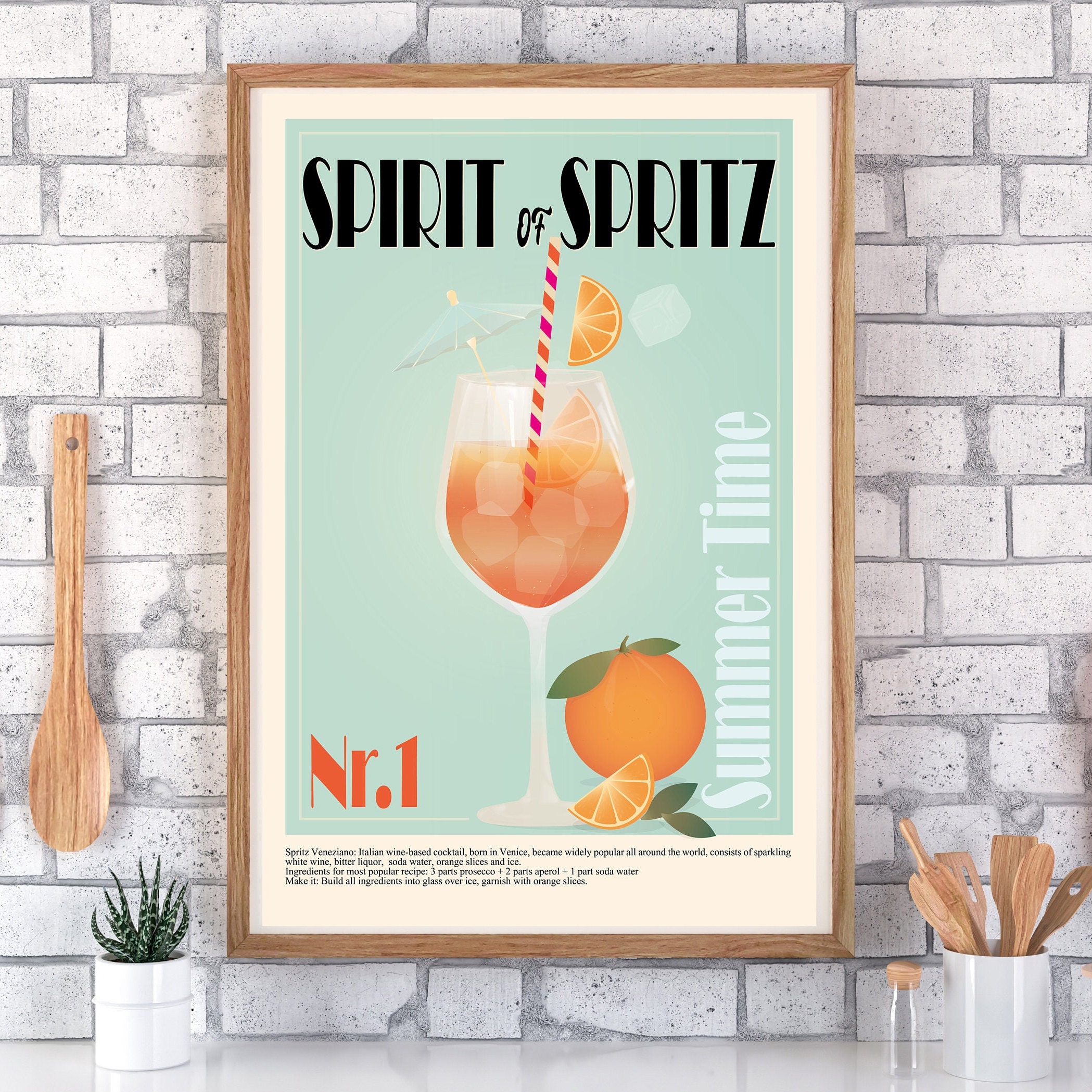 Aperol Spritz, PRINTABLE Cocktail Poster, Aperol Bar Print, Kitchen Bar ...