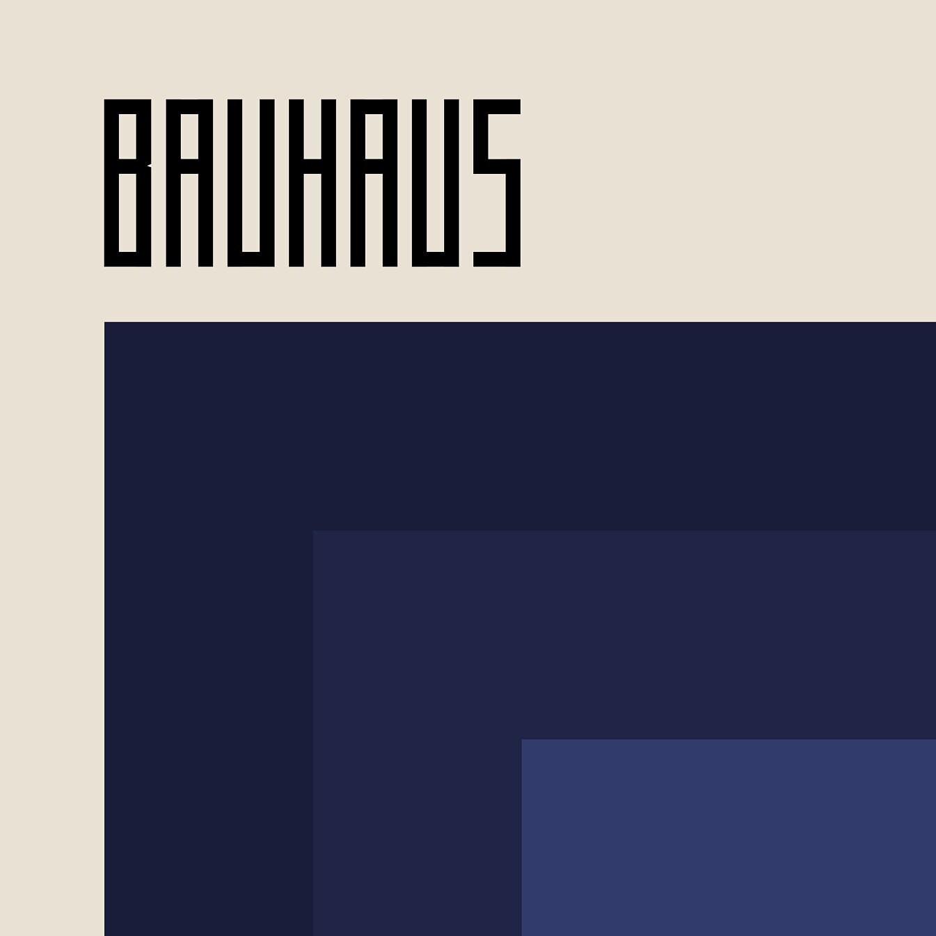 Bauhaus Blue PRINTABLE Exhibition Poster, Minimal Bauhaus Wall Art ...