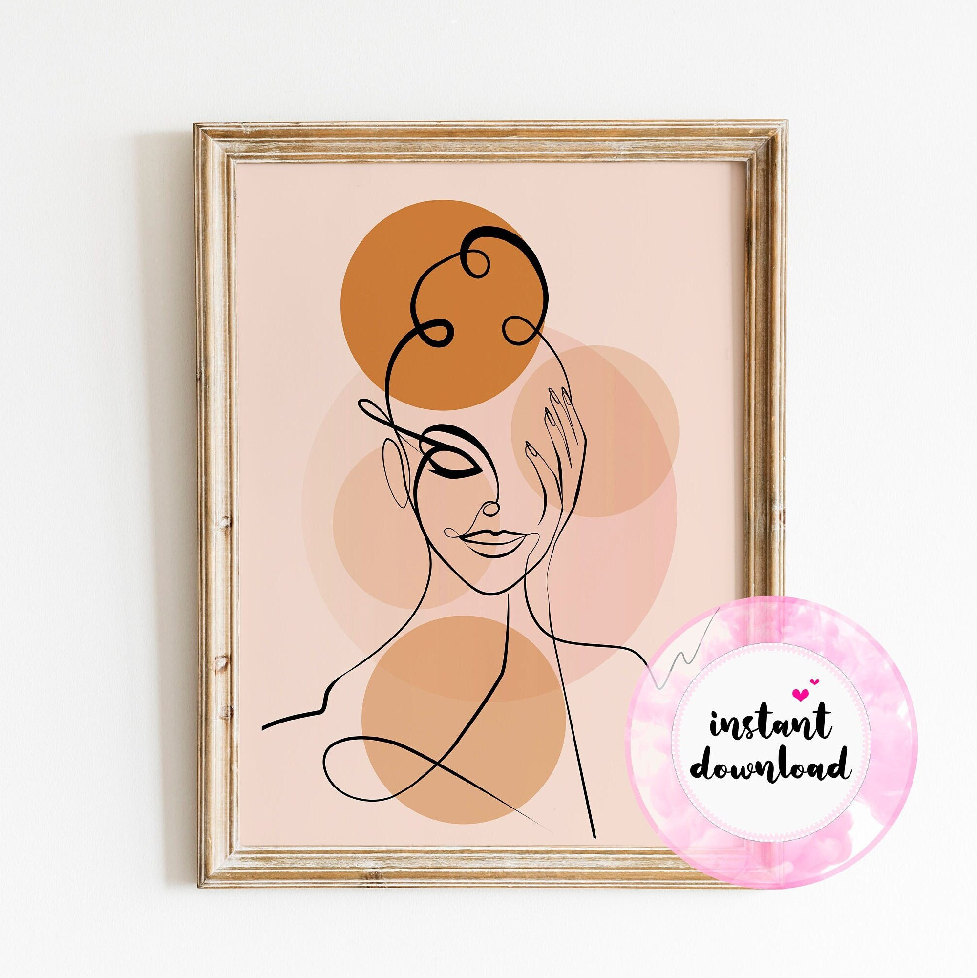 PRINTABLE Woman One Line Art, One Line Drawing, Single Line Art, Woman ...