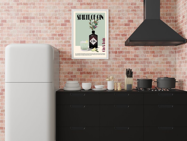 Gin and Tonic Print Spirit of Gin Bar Cart Print Cocktail - Etsy