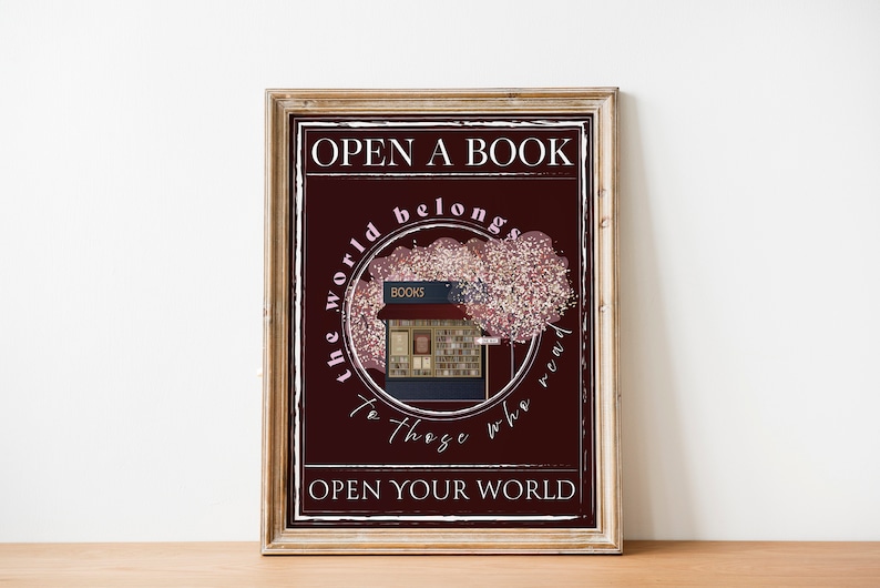 Reading Book PRINTABLE Poster, Print for Book Lover, Librarian, Perfect ...