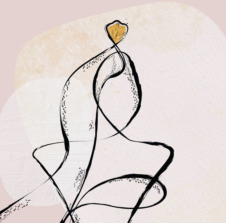 Line Art Woman PRINTABLE Poster, Minimalist Modern Female Figure, Chic ...