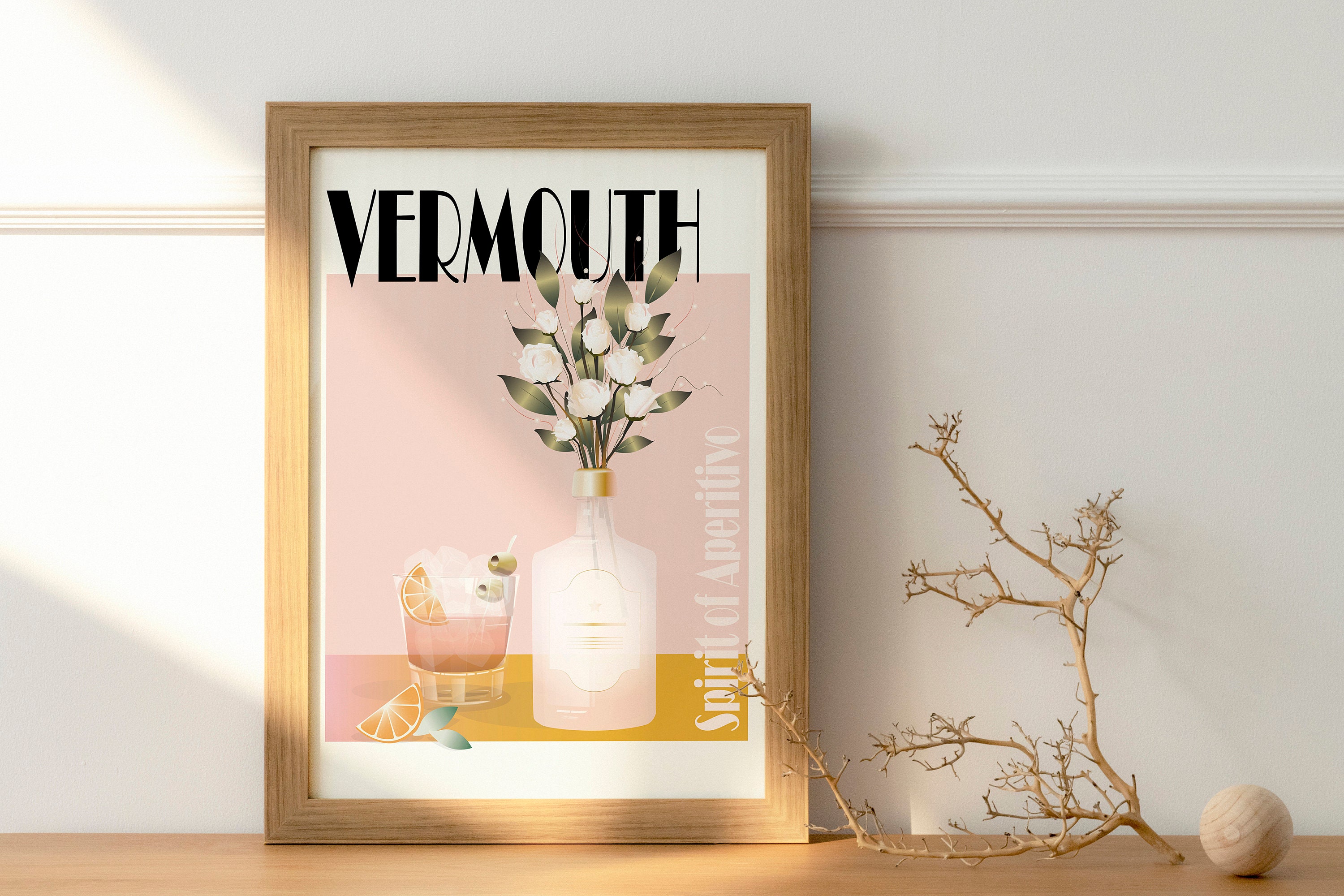 Vermouth, PRINTABLE Vermouth Poster, Cocktail Print, Bar Cart Print ...
