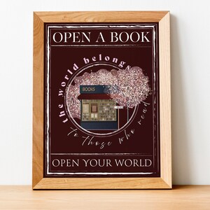 Reading Book PRINTABLE Poster, Print for Book Lover, Librarian, Perfect ...