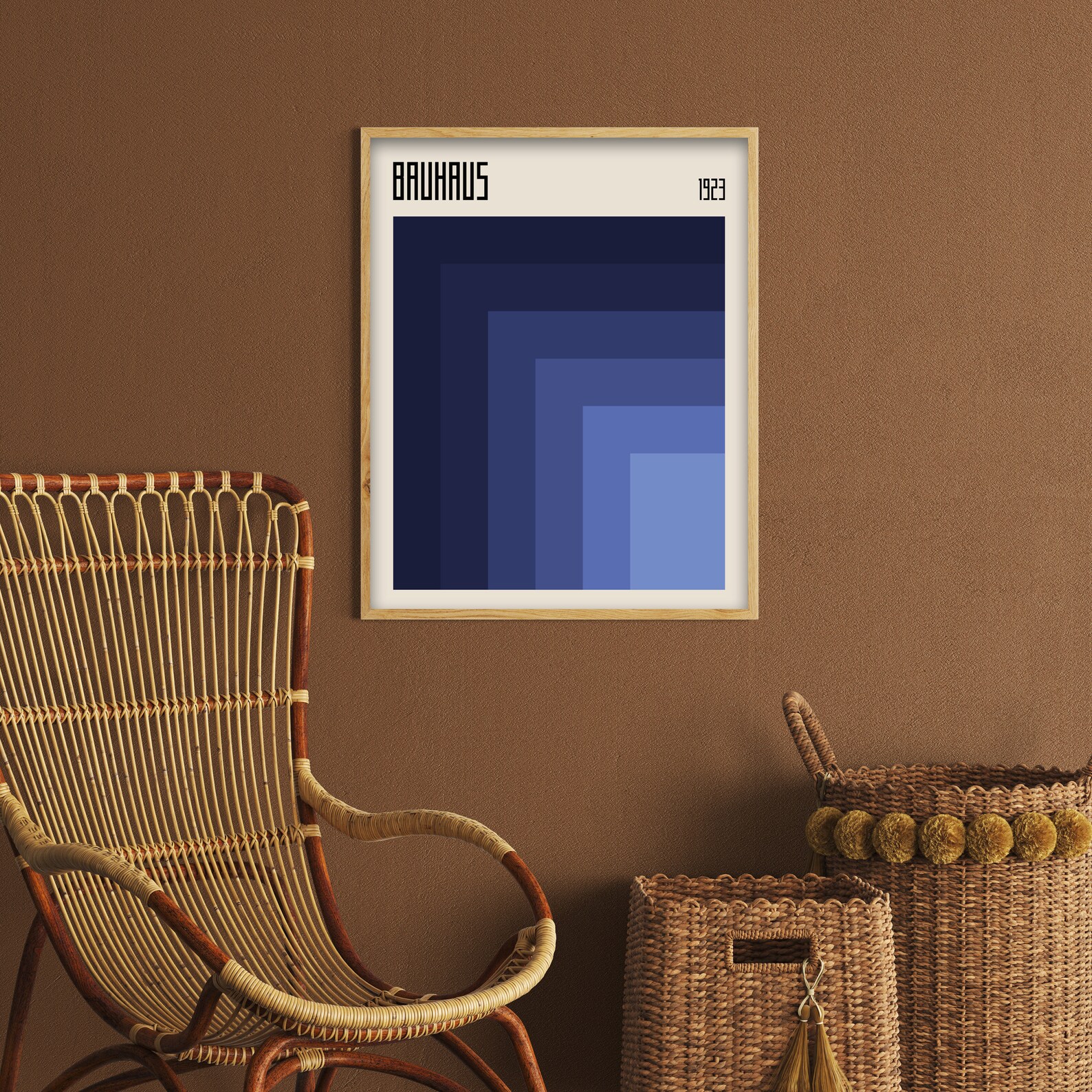 Bauhaus Blue PRINTABLE Exhibition Poster, Minimal Bauhaus Wall Art ...
