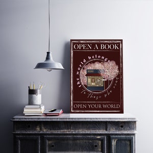 Reading Book PRINTABLE Poster, Print for Book Lover, Librarian, Perfect ...