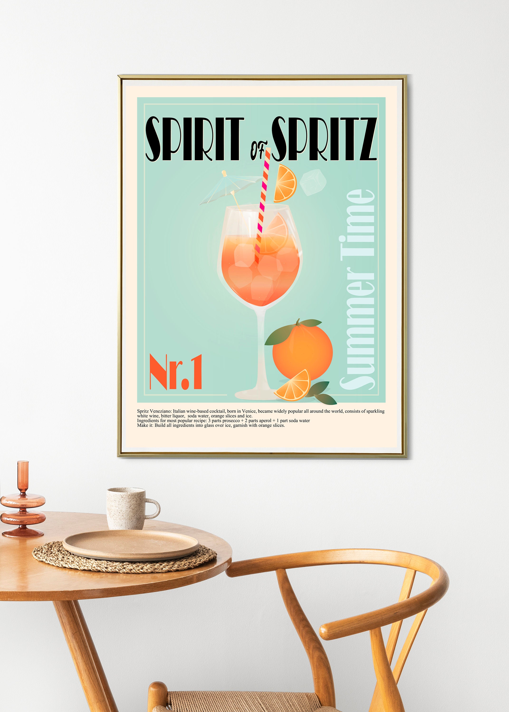 Aperol Spritz, PRINTABLE Cocktail Poster, Aperol Bar Print, Kitchen Bar ...