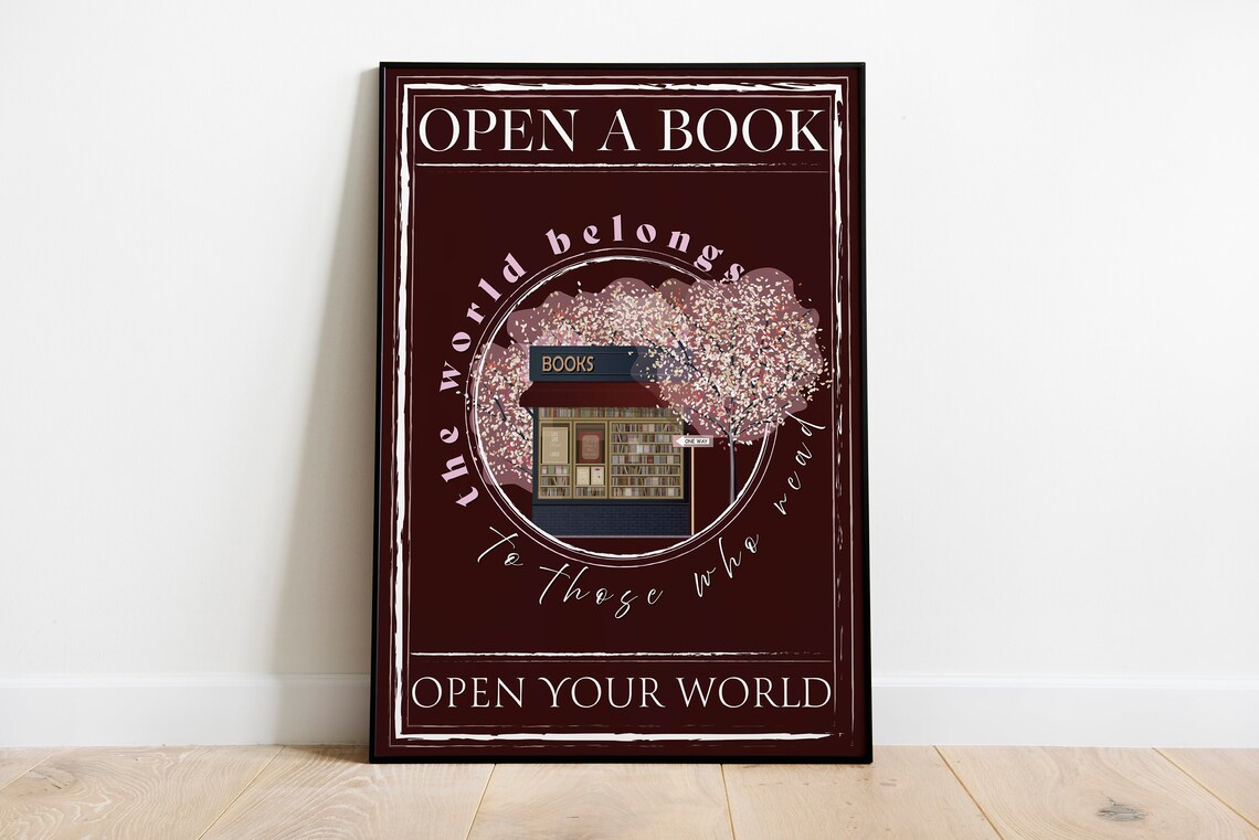 Reading Book PRINTABLE Poster, Print for Book Lover, Librarian, Perfect ...