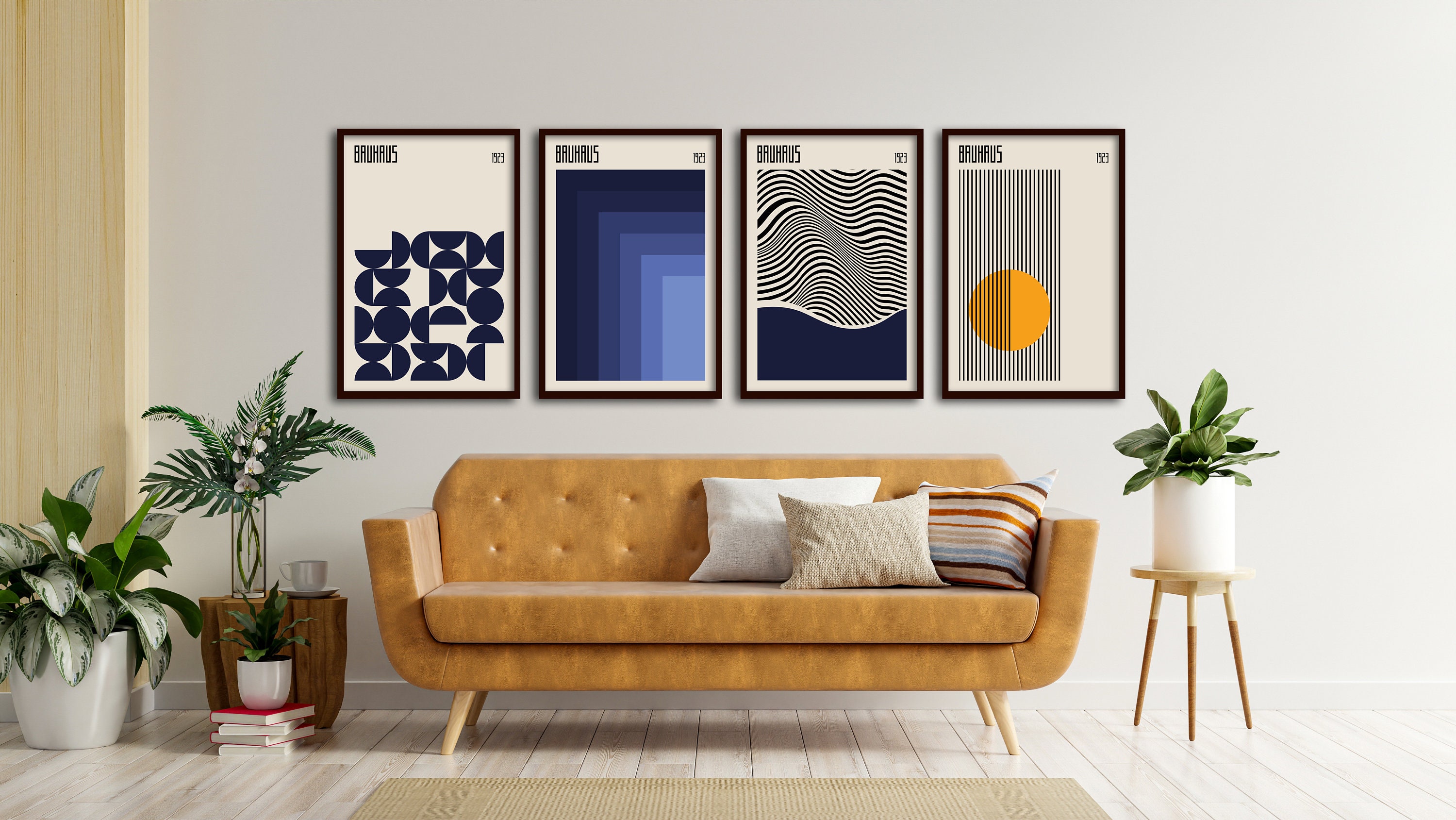 Bauhaus Blue PRINTABLE Exhibition Poster, Minimal Bauhaus Wall Art ...