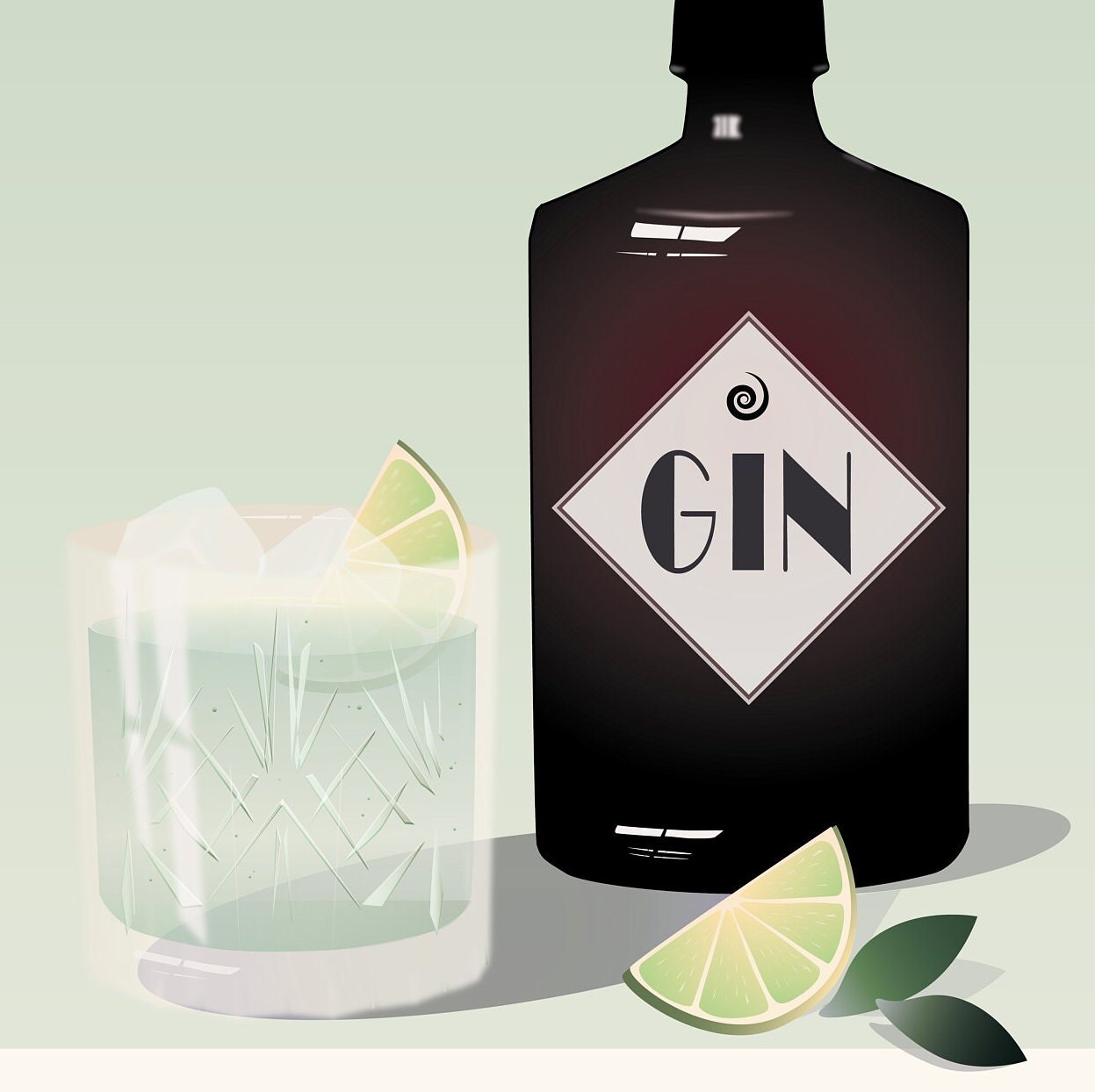 Gin, PRINTABLE Gin and Tonic Poster, Cocktail Poster, Kitchen Bar Decor ...