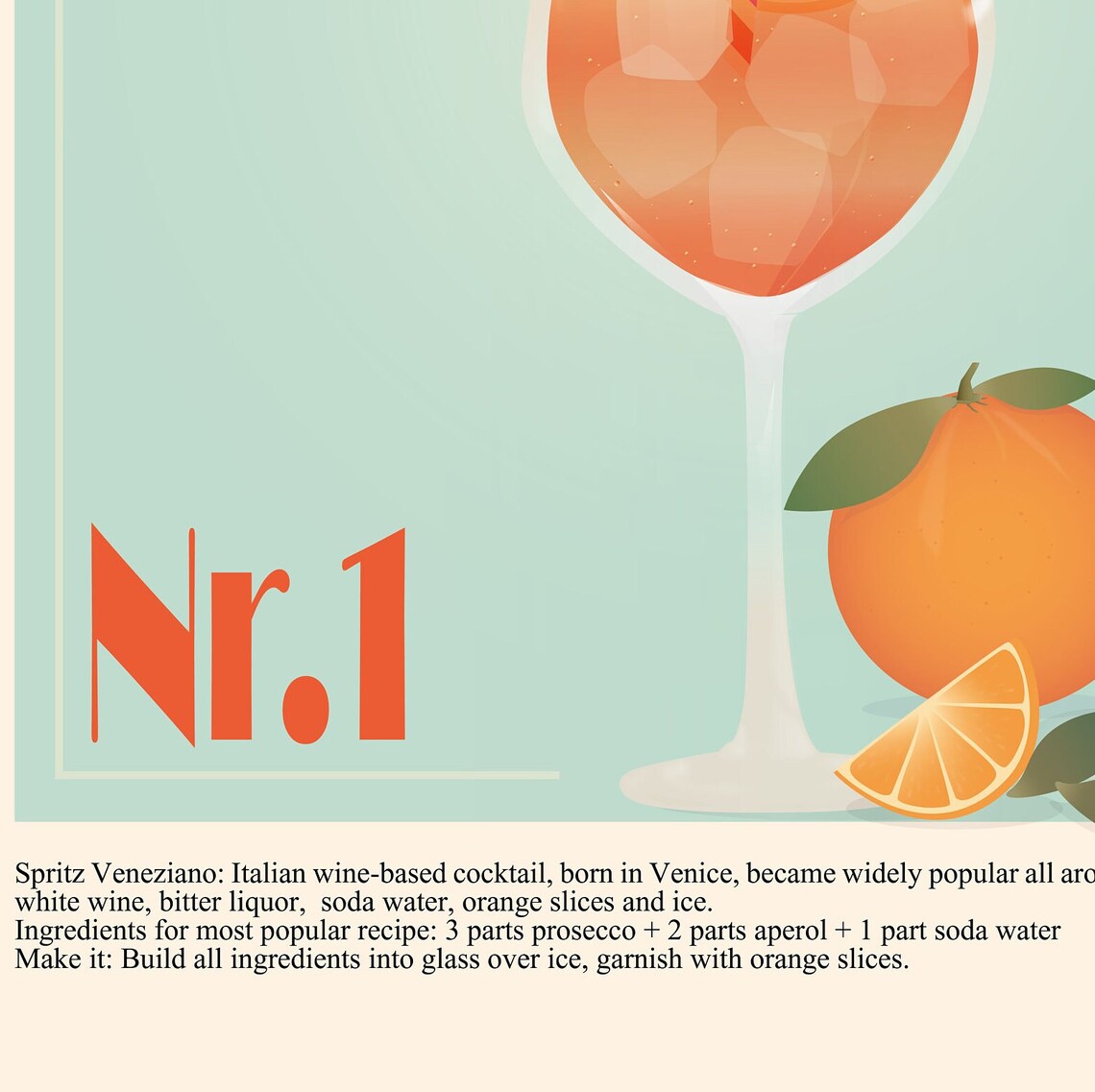 Aperol Spritz PRINTABLE Cocktail Poster Aperol Bar Print - Etsy