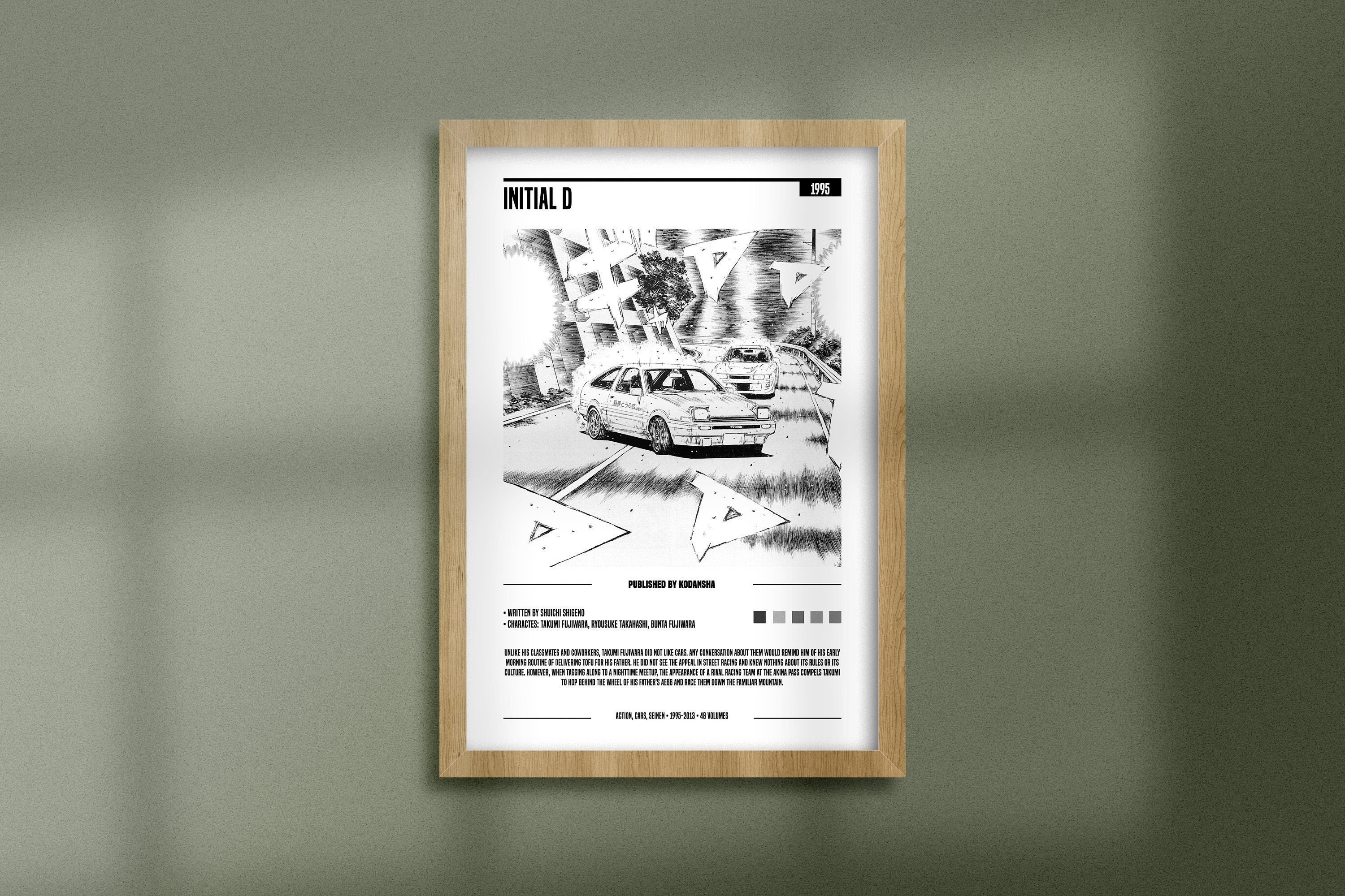 Initial D Poster AE86 Trueno JDM Initial D Manga Initial - Etsy