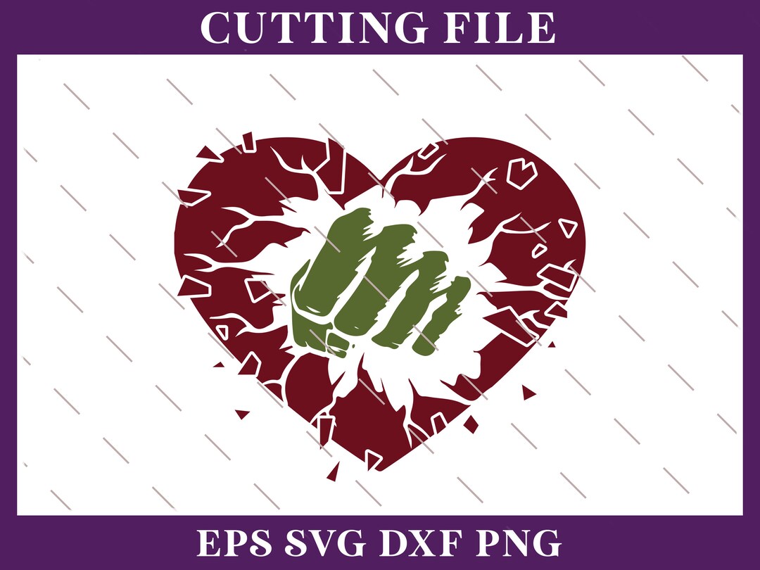Smashed Heart Valentines Day SVG Cut File Digital Download - Etsy