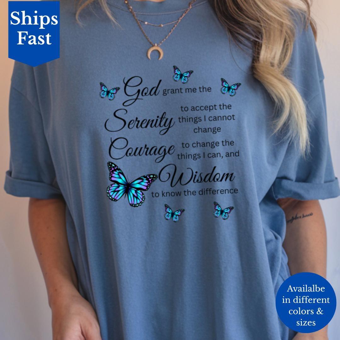 Serenity Prayer Shirt Inspirational Quote T-shirt Christian Comfort ...