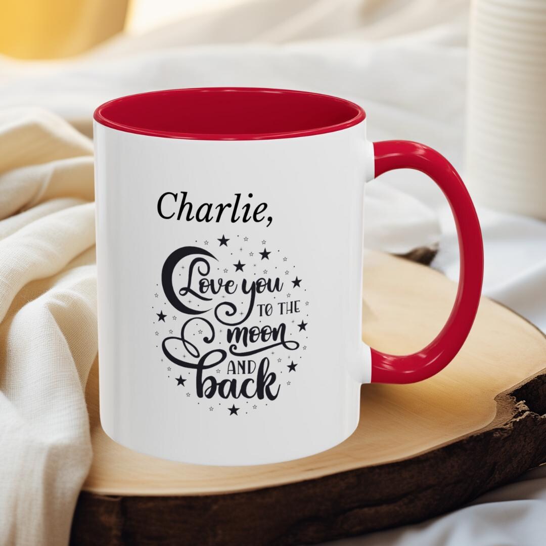 Personalized Love You to the Moon and Back Coffee Mug, Valentine's Day ...