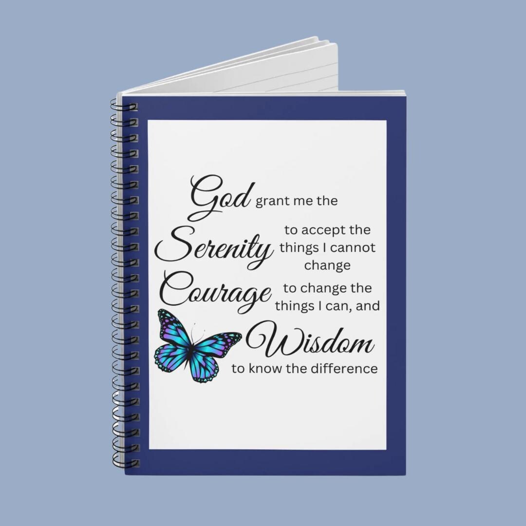 Serenity Prayer Ruled Lined Spiral Notebook, Finding Inner Peace ...