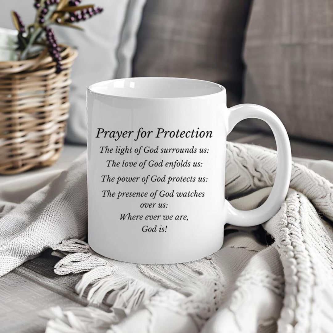 Prayer for Protection Coffee Mug, Faith Mug, God's Love & Guidance ...