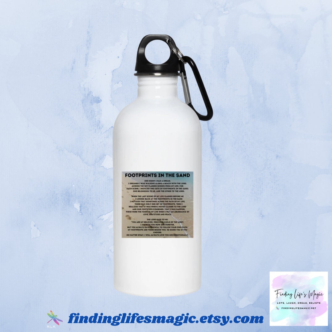 Footprints in the Sand Faith-based Water Bottle Hydrating - Etsy
