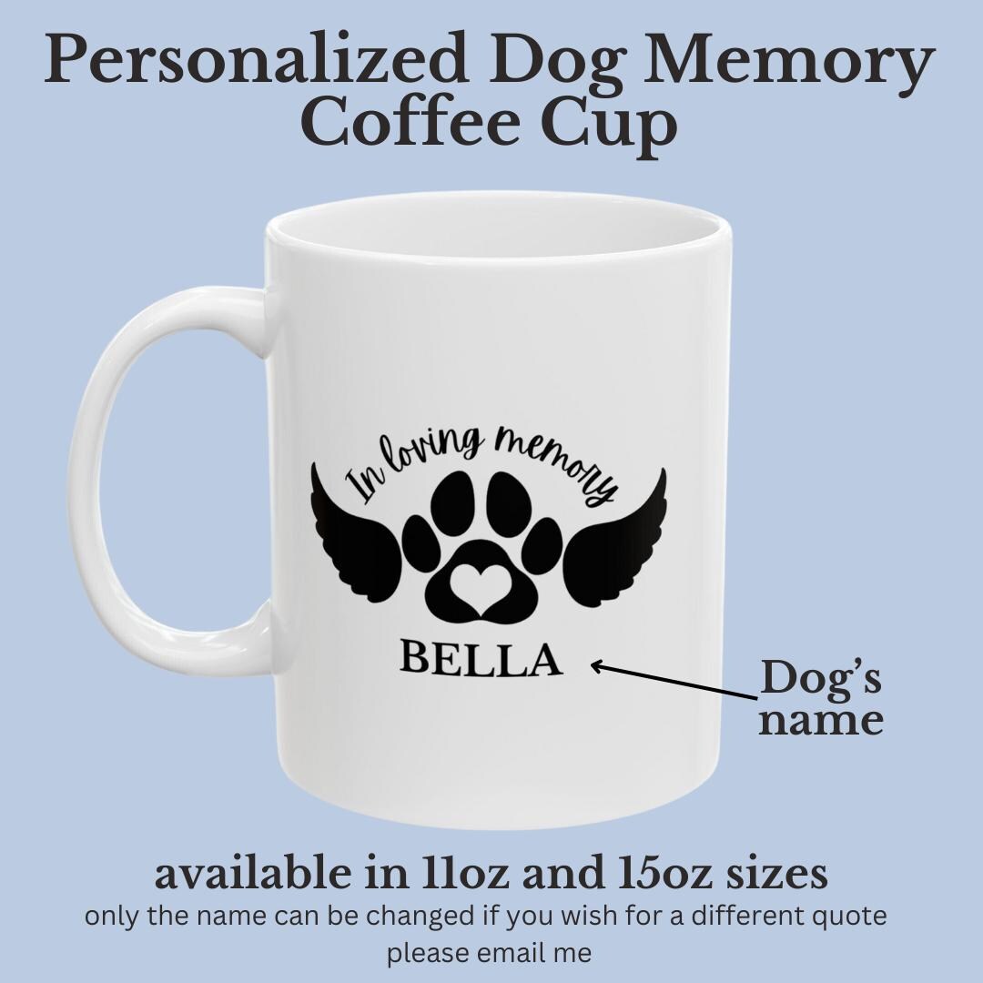 Personalized Dog Memorial Mug, Custom Name Pet Remembrance Gift for ...