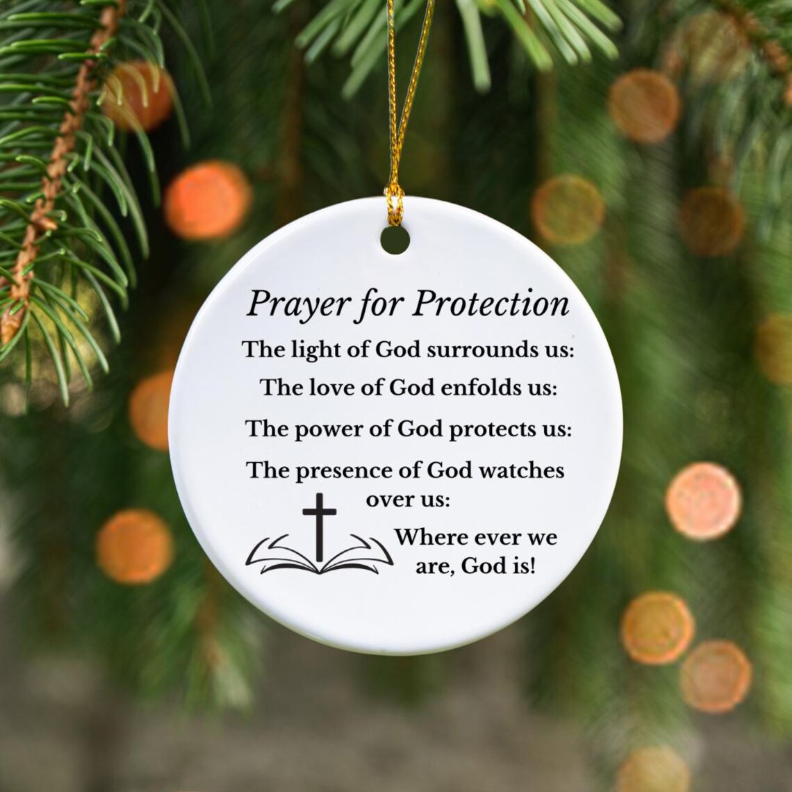 Prayer for Protection Ornament Christian Christmas Ornament Gift for ...