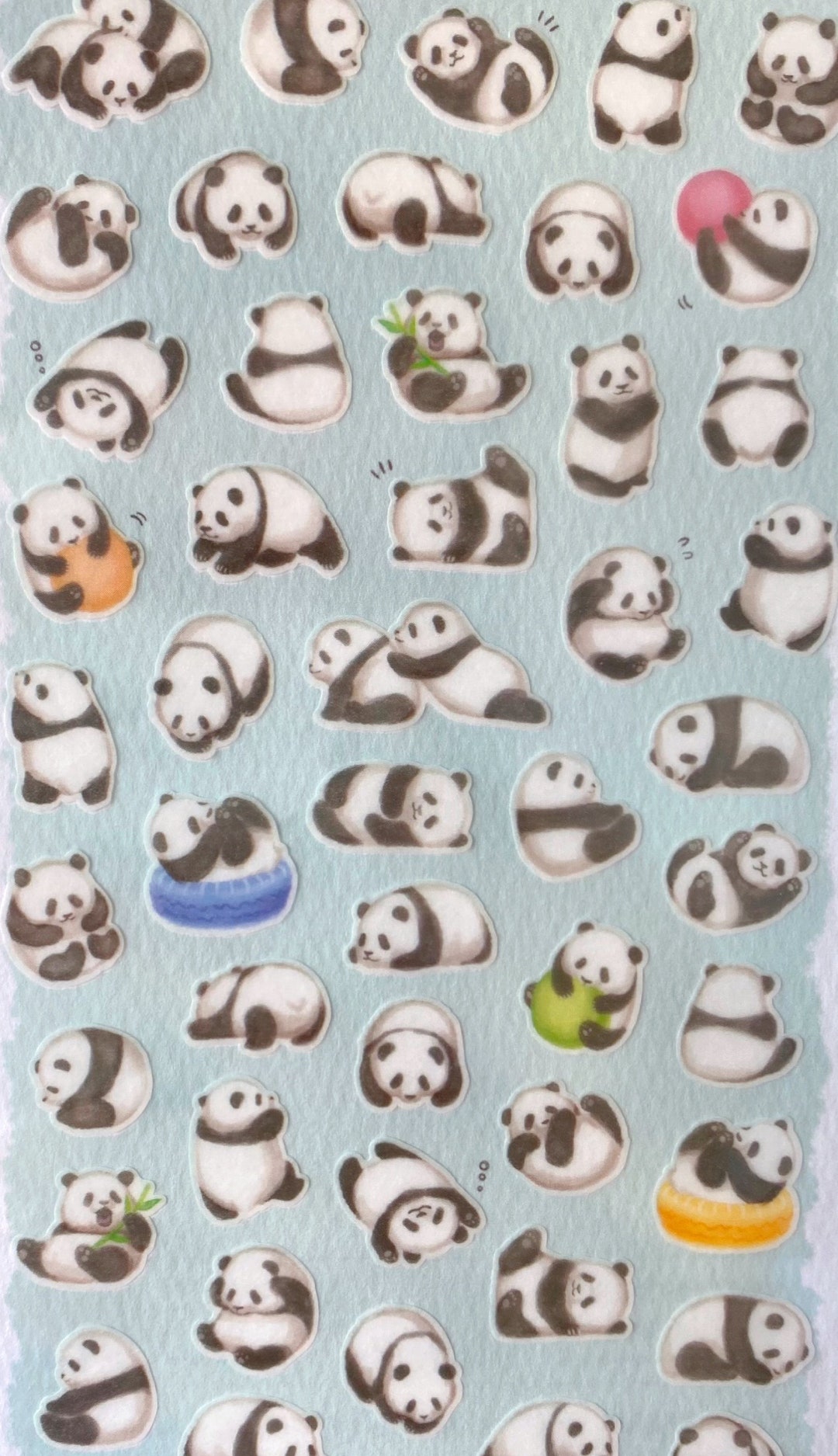 Adorable Pandas Stickers Sticker Sheet Kawaii Japanese Stationary Mind ...